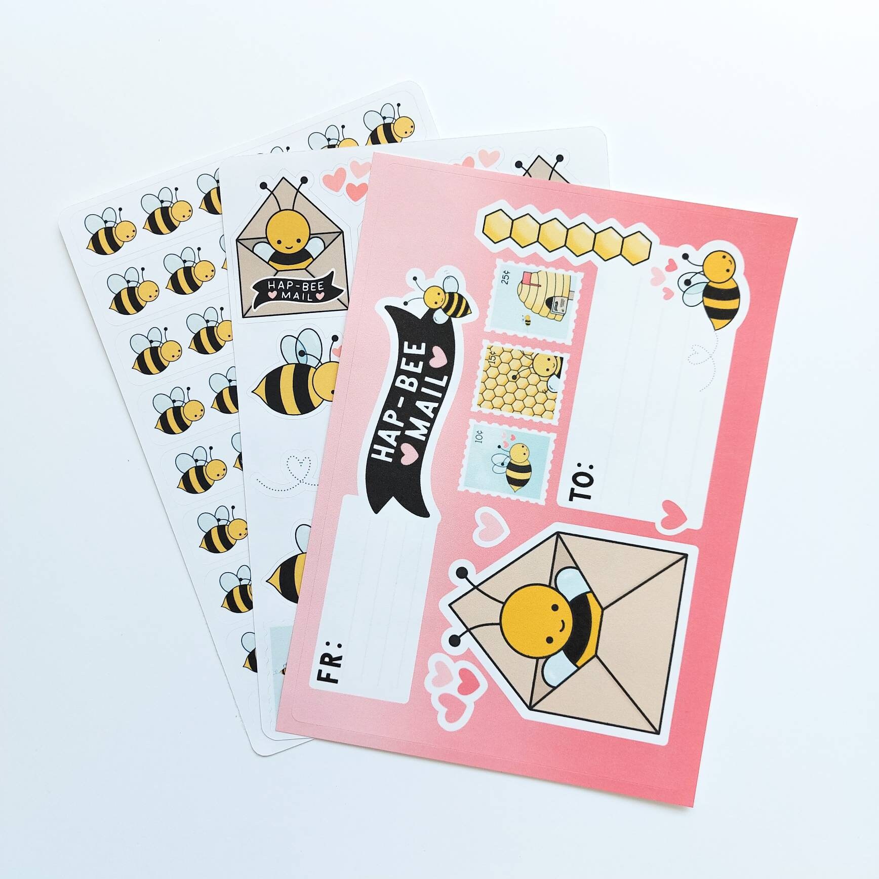 Bee Address Label Stickers / Pen Pal Happy Mail Stickers / - Etsy