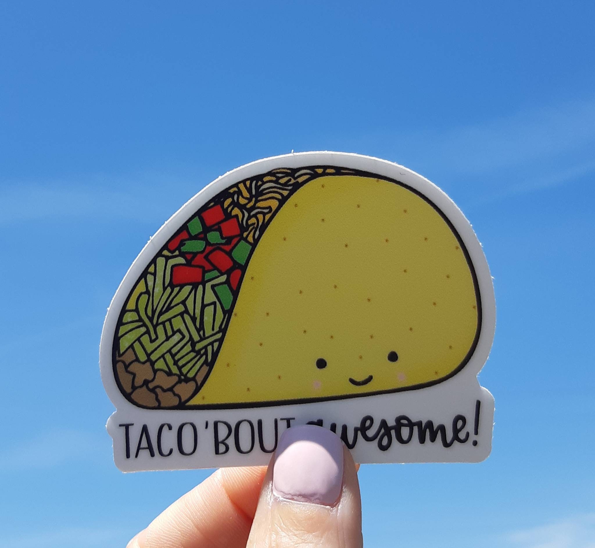 Taco Vinyl Sticker / Die Cut Sticker / Weatherproof Sticker / - Etsy