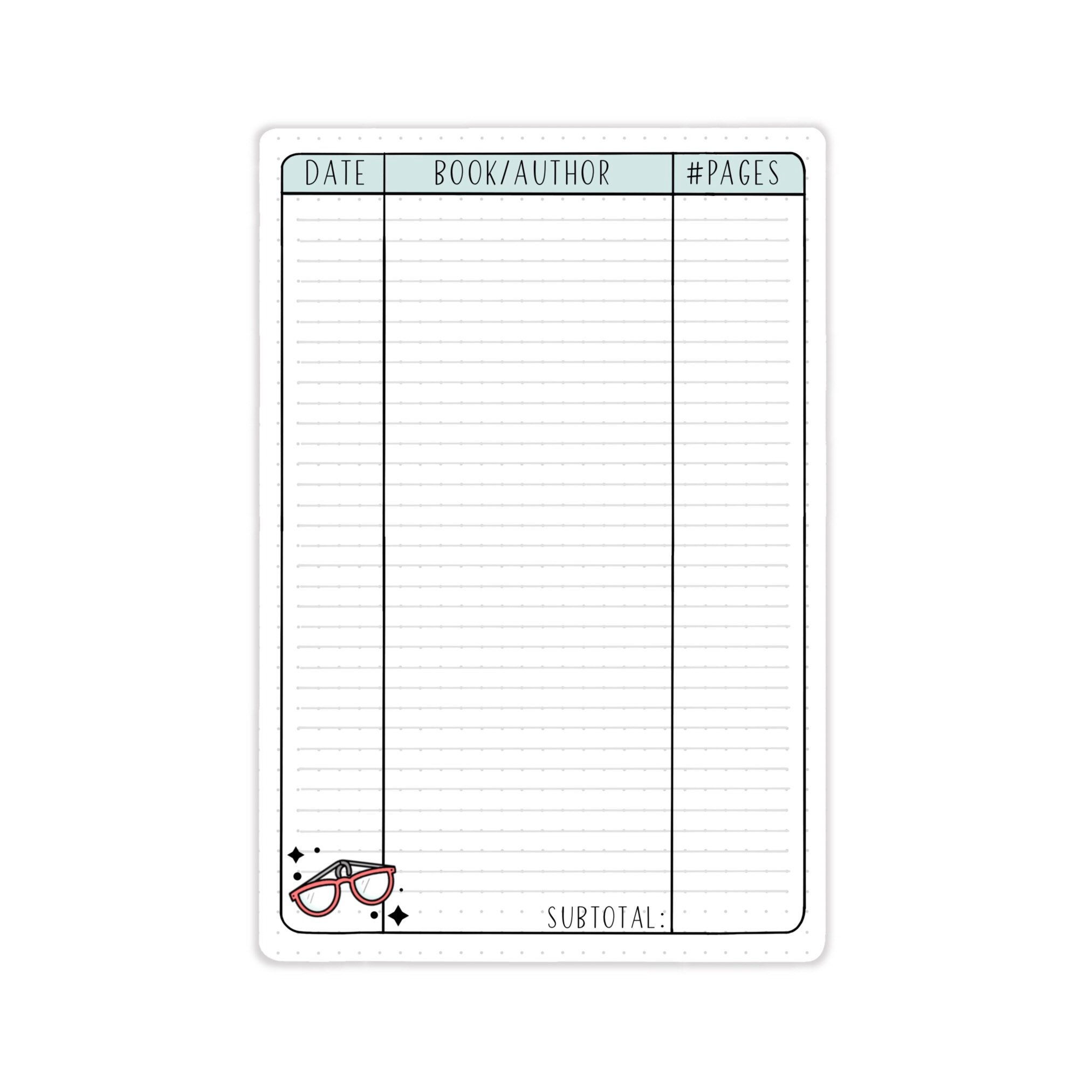 Reading Log Stickers / Book Tracker Stickers / Planner | Etsy