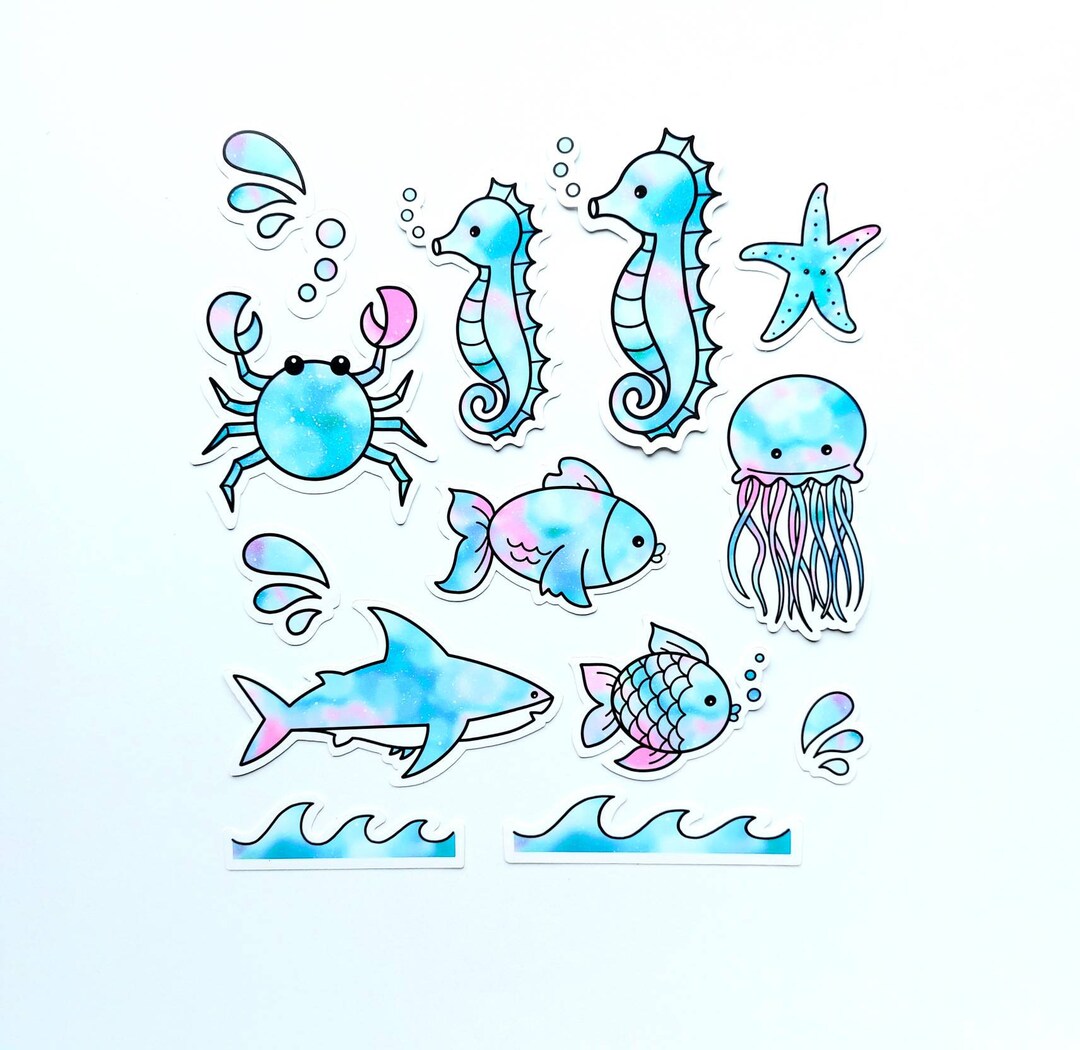 Cute Sea Animal Stickers/ Hand Drawn Stickers / Planner Stickers ...