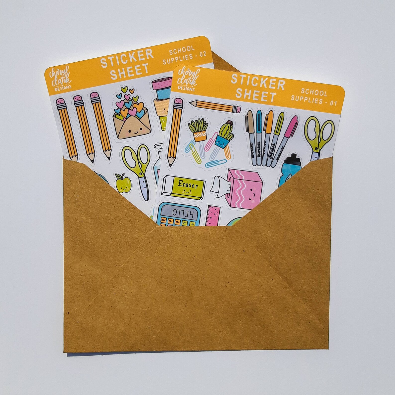 School Supply Stickers / Planner Stickers / Sticker Sheet / Hand Drawn ...