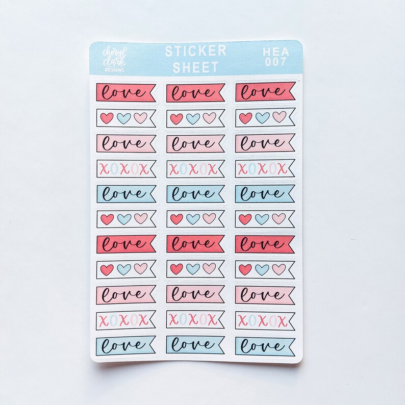 Love Theme Happy Mail Sticker Bundle/ Snail Mail Stickers / Heart ...