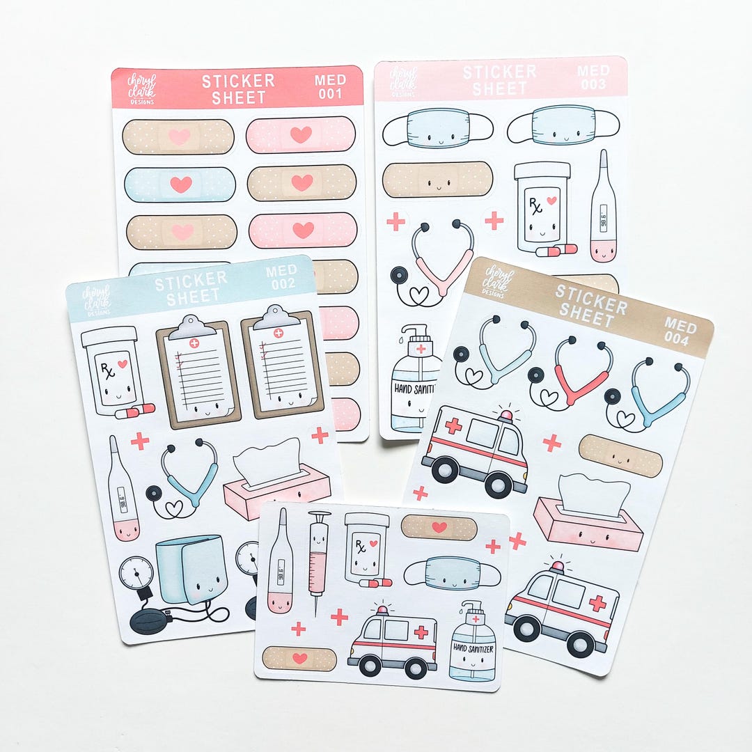 Medical Sticker Bundle / Planner Stickers / Healthcare Stickers / Nurse ...