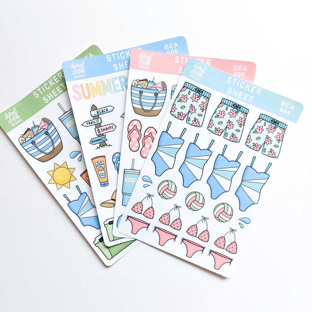 Beach Sticker Bundle / Summer Sticker Bundle / Peel off Stickers ...