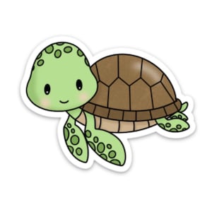 Turtle Sticker / Waterproof Sticker / Beach Theme Sticker / - Etsy