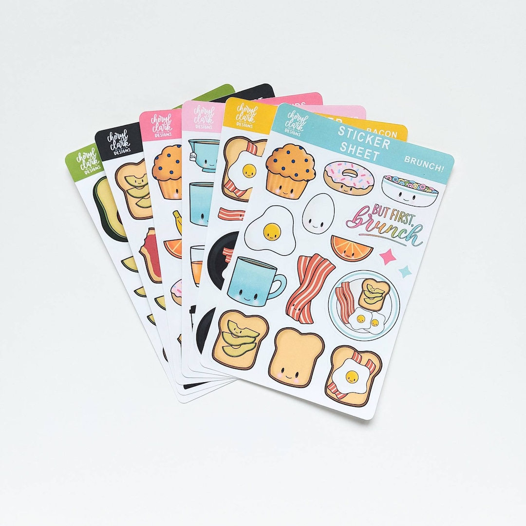 Brunch Sticker Bundle / Breakfast Stickers / Coffee & Tea Stickers ...