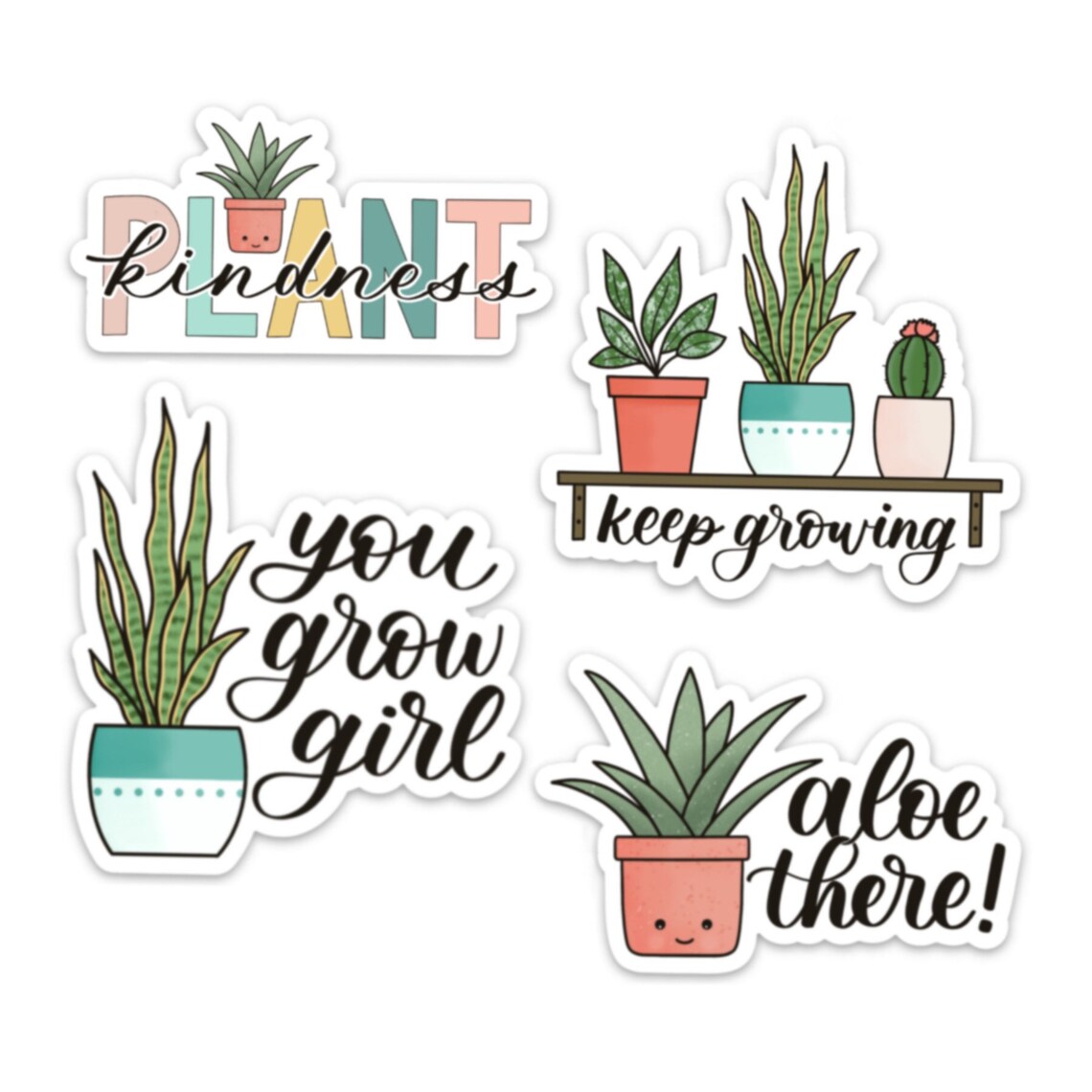 Plant Sticker Bundle / Vinyl Stickers / Plant Stickers / - Etsy