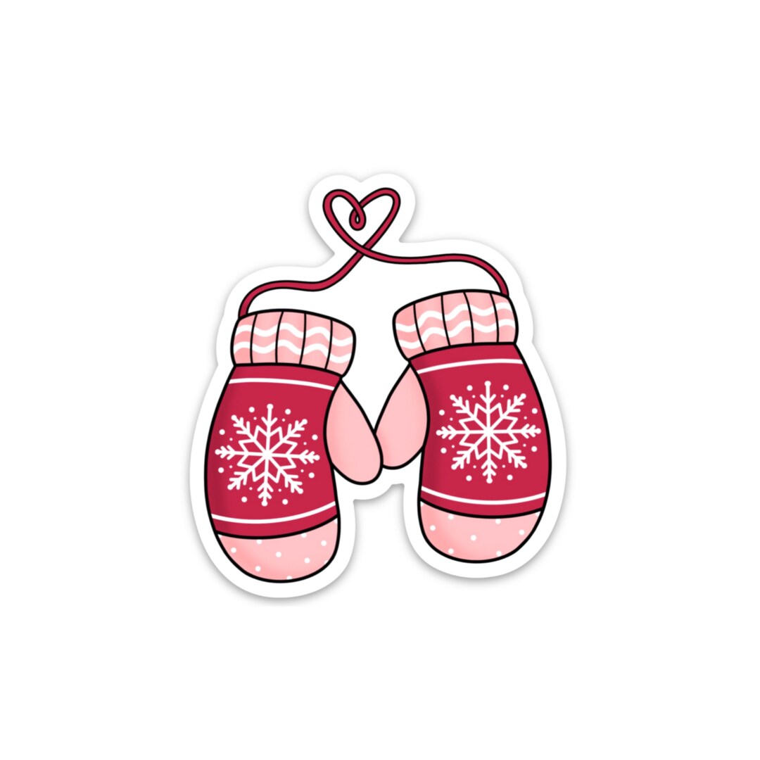 Mittens Sticker / Waterproof Sticker / Vinyl Sticker / Winter Mitten ...