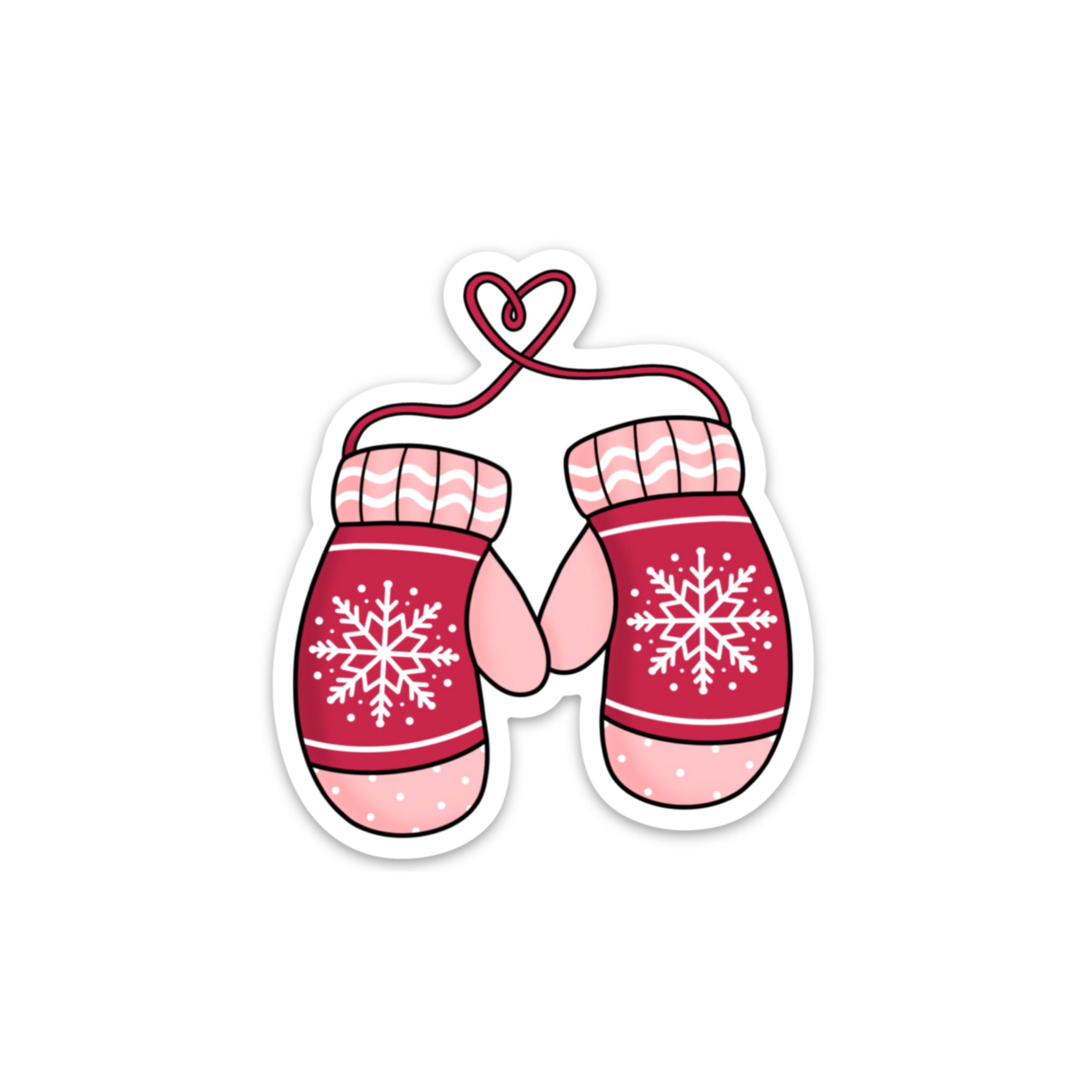 Mittens Sticker / Waterproof Sticker / Vinyl Sticker / Winter Mitten ...