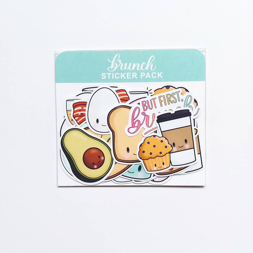 Brunch Sticker Pack / Die Cut Stickers/ Breakfast Sticker Pack /hand Drawn Stickers / Planner ...
