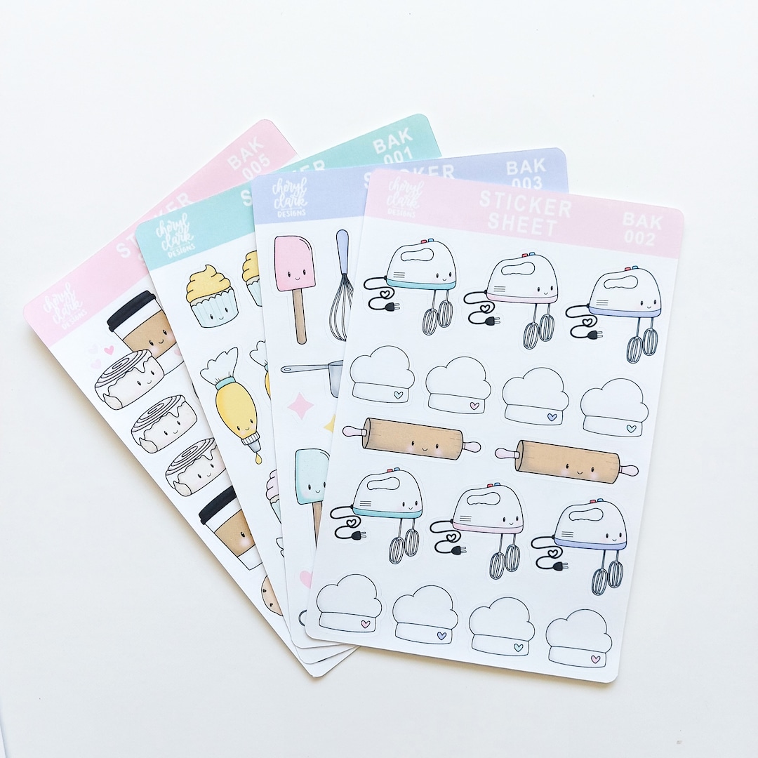 Baking Stickers Variety Pack/ Sticker Sheets / Cookies and Muffins ...
