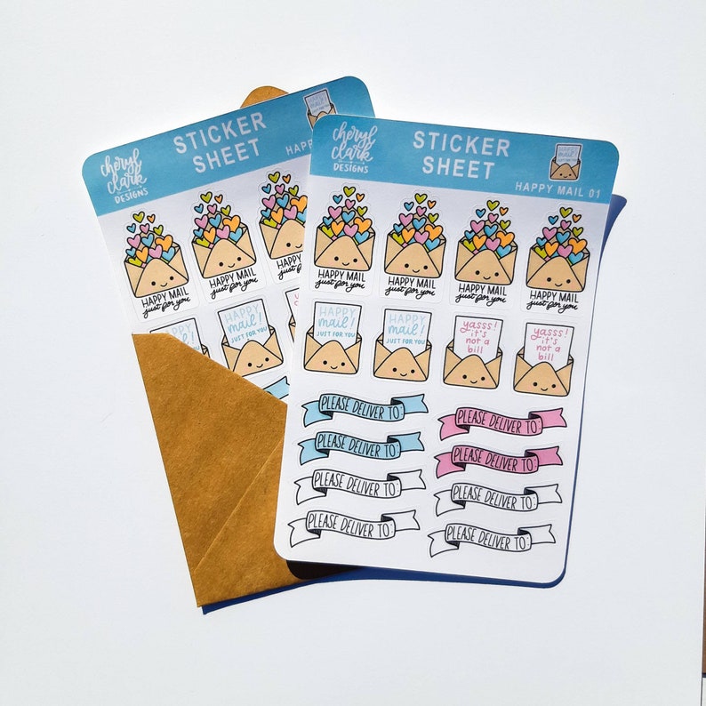 Happy Mail Stickers / Snail Mail Stickers / Paper Stickers / - Etsy Canada