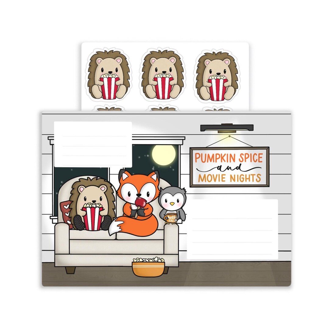 Fall Address Label Stickers / Cozy Movie Night Theme / Pen Pal Happy ...