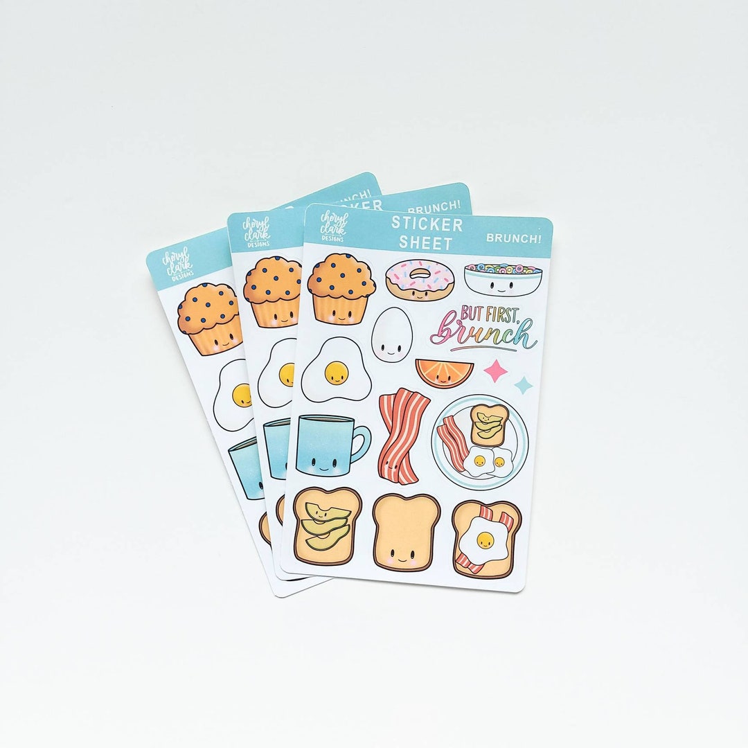 Brunch Sticker Sheets / Breakfast Stickers / Sticker Sheets / Planner ...