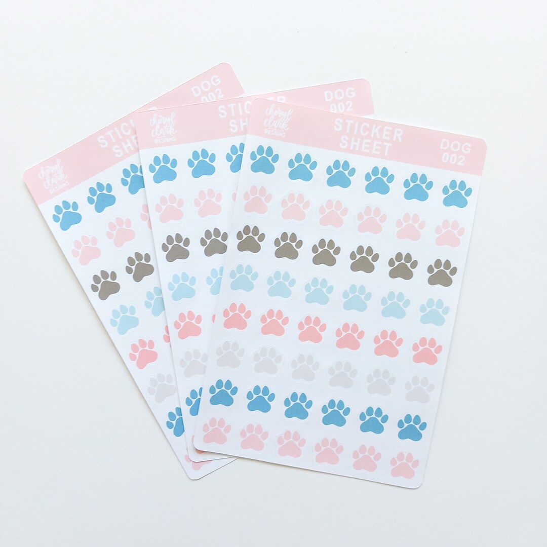 Dog Paw Print Stickers / Cute Dog Stickers / Stickers / Peel off ...