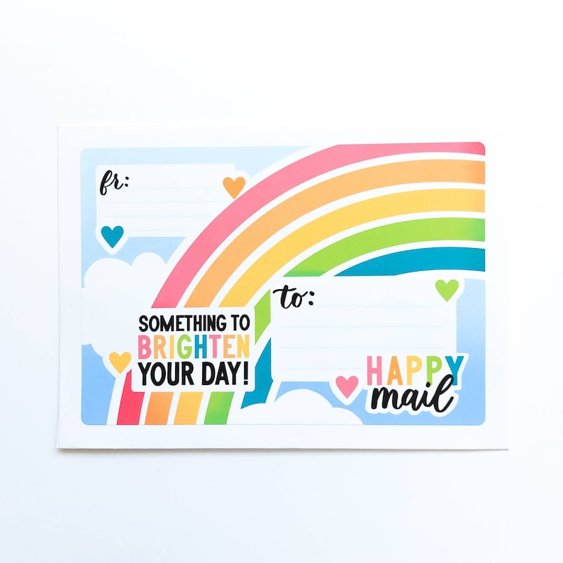 Rainbow Address Label Stickers / Pen Pal Happy Mail Stickers / - Etsy