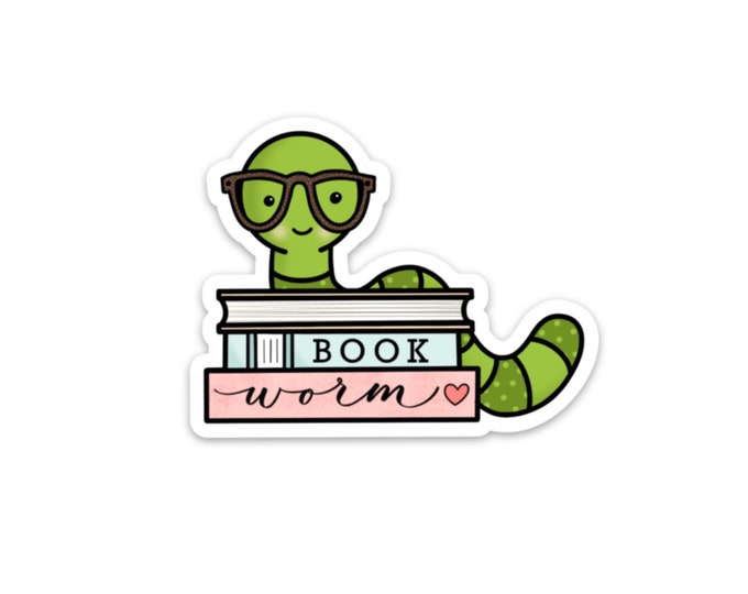 Bookworm Magnet / Book Lover / Reading / Die Cut Magnet / Book Club - Etsy