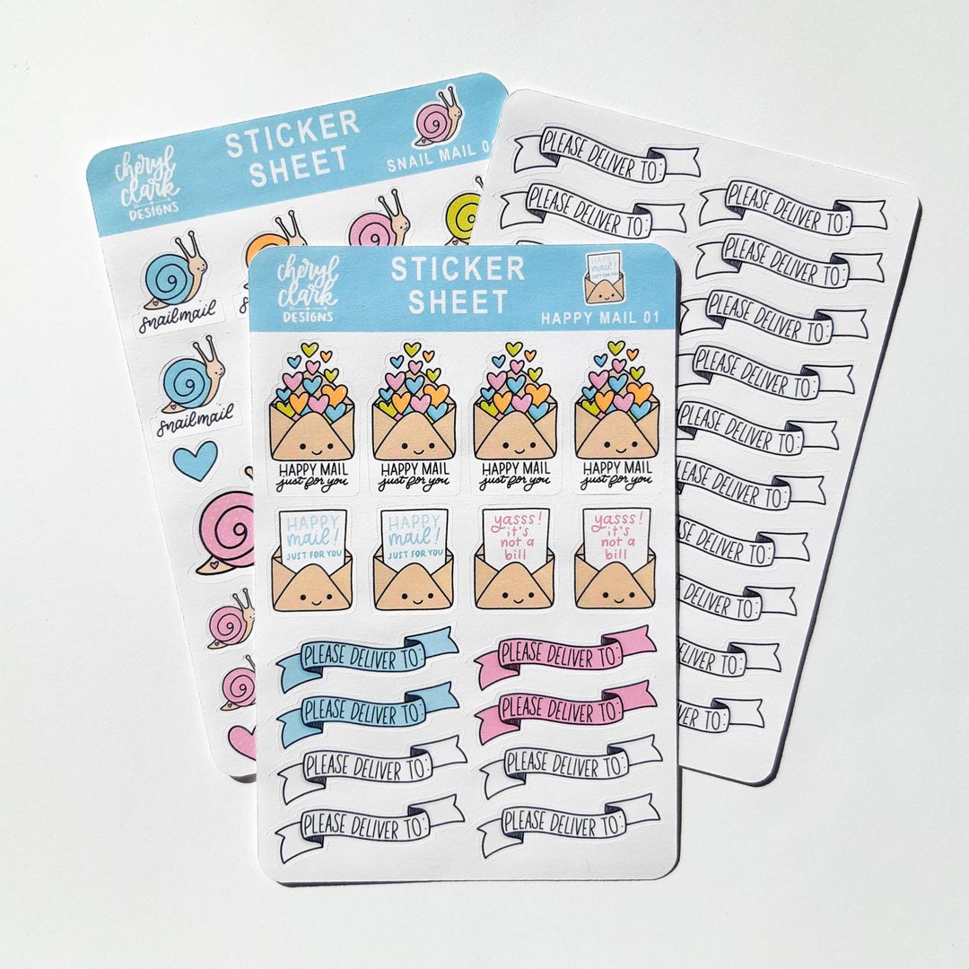 Happy Mail Sticker Bundle/ Snail Mail Stickers / Paper Stickers ...