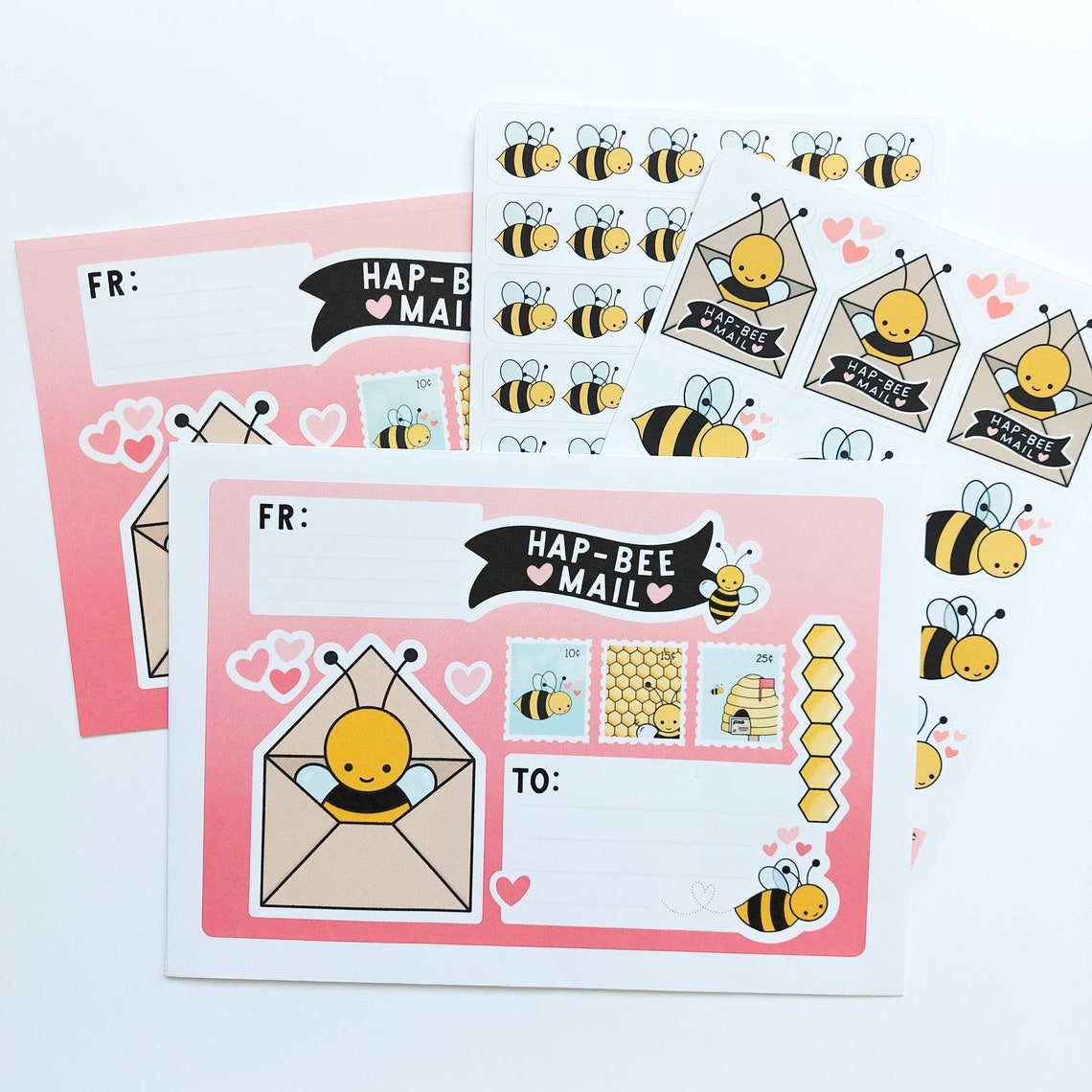 Bee Address Label Stickers / Pen Pal Happy Mail Stickers / - Etsy