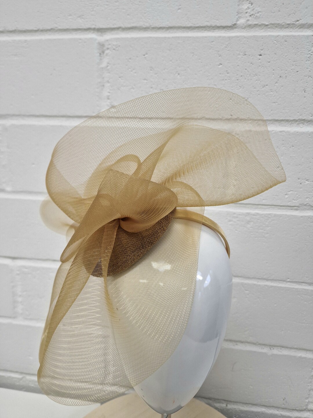 Goldie Ladies Handmade in the UK Gold Coloured Crinoline Fascinator ...