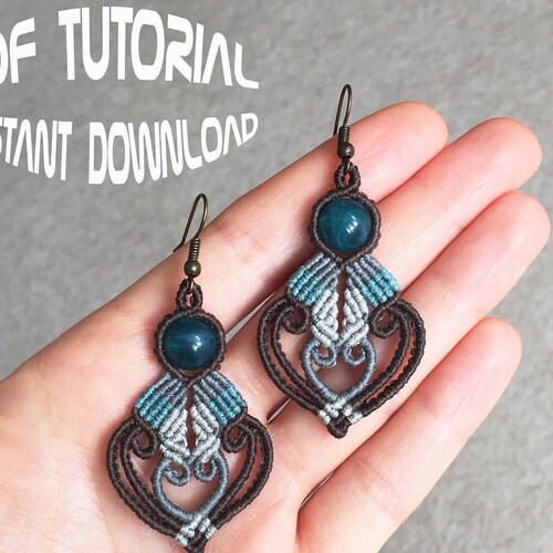 PDF Tutorial Macrame Earrings PATTERN Micro Macrame - Etsy