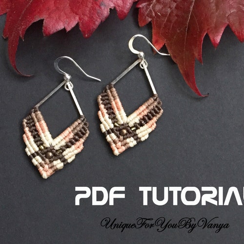 Macrame Earrings Tutorial 9 Micro Macrame Pattern Pdf - Etsy