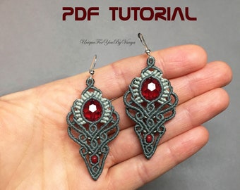PDF Tutorial Macrame Earrings PATTERN Micro Macrame | Etsy