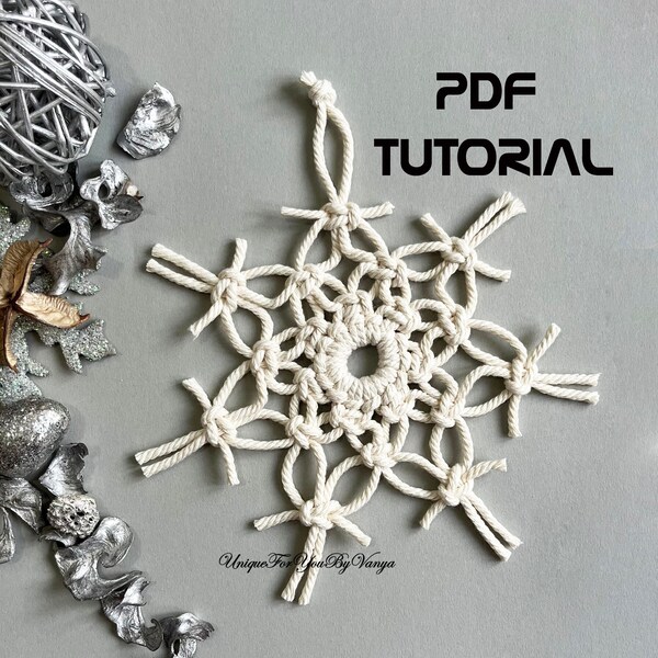 Macrame Snowflake - Etsy