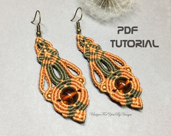 PDF Tutorial Macrame Earrings PATTERN Micro Macrame | Etsy UK