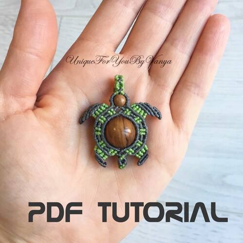 Macrame Turtle PDF Tutorial Macrame Turtle Pendant Charm - Etsy
