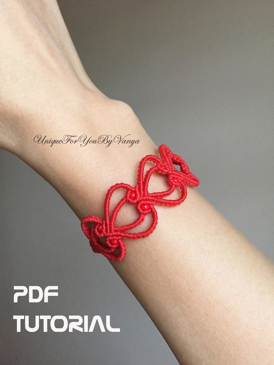 Macrame Bracelet PDF Pattern Heart Bangle DIY Tutorial Micro - Etsy