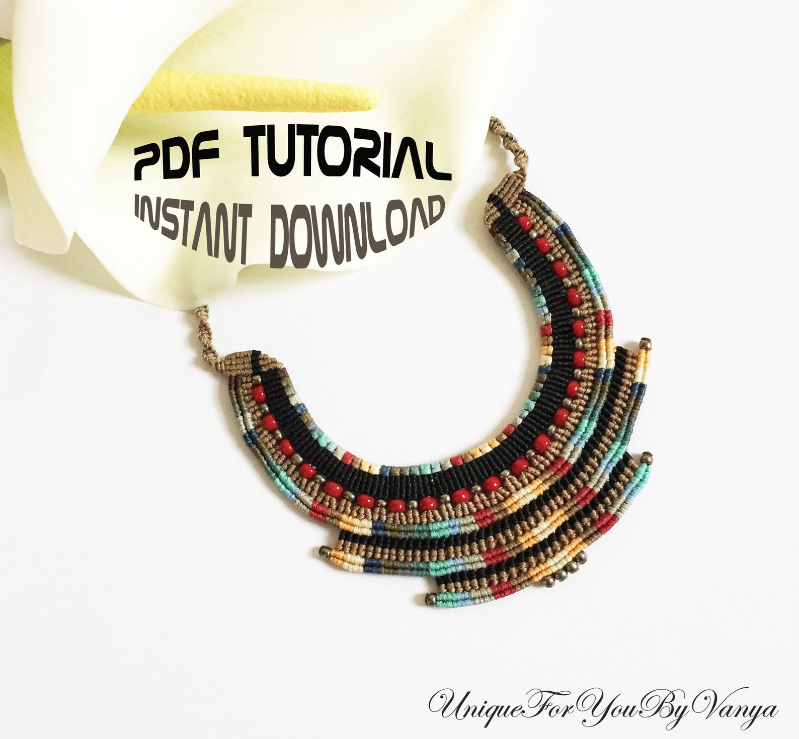 Micro Macrame Tutorial Macrame Necklace Pattern Macrame - Etsy