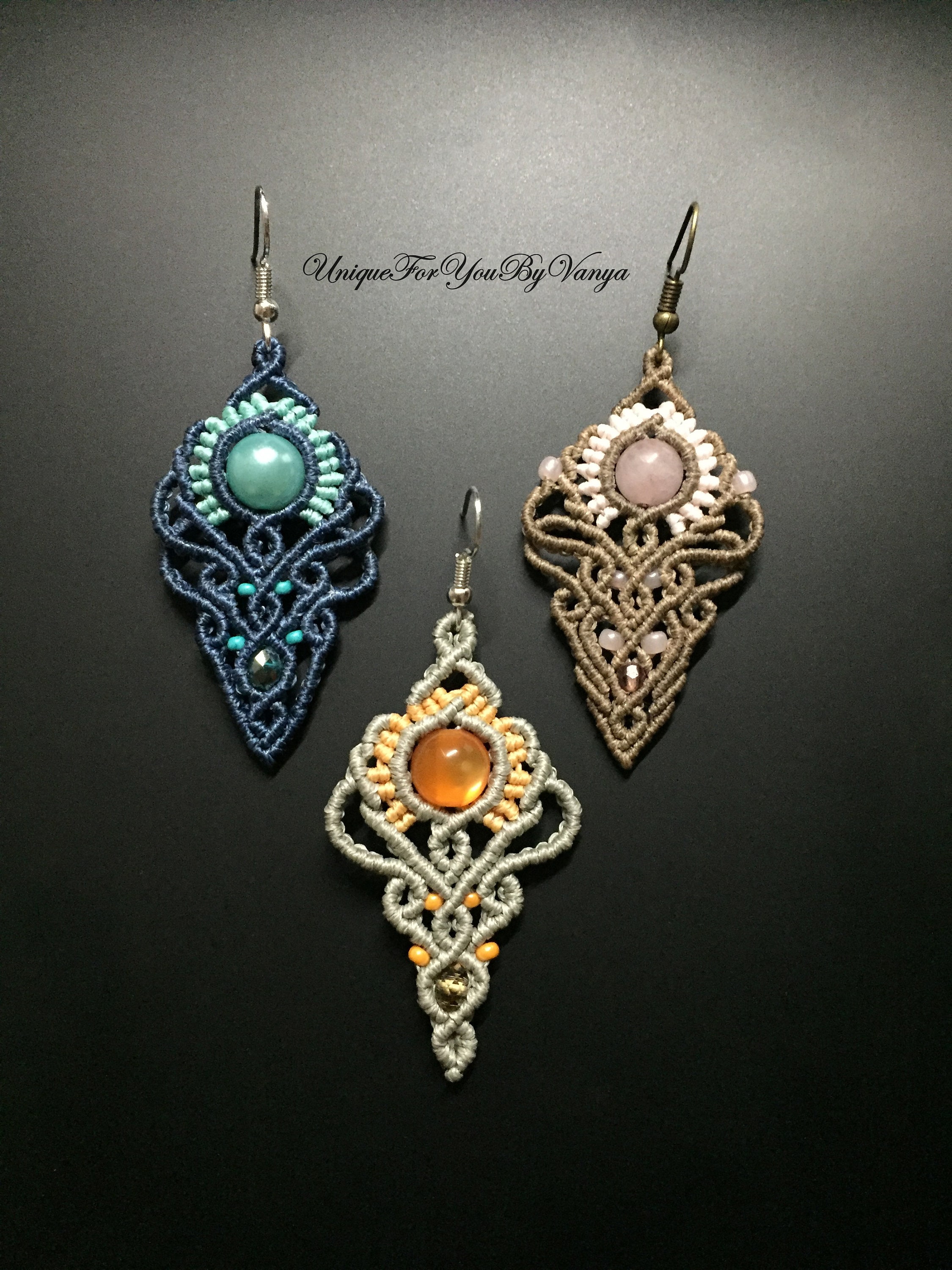 PDF Tutorial, Macrame Earrings PATTERN, Micro Macrame Tutorial, DIY ...