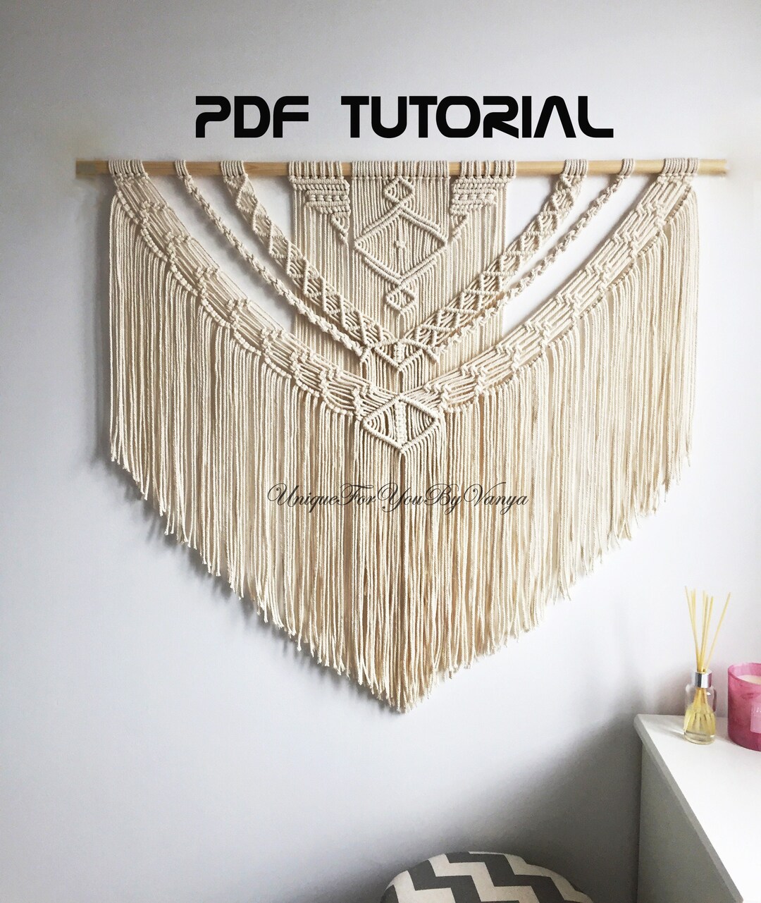 Big Aztec Macrame Wall Hanging Pattern, Macrame PDF Decor Tutorial, Boho Contemporary Decor, DIY ...