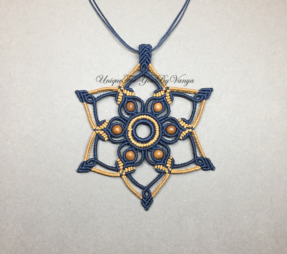 Mandala Star Macrame PDF Tutorial Macrame Necklace Pattern - Etsy