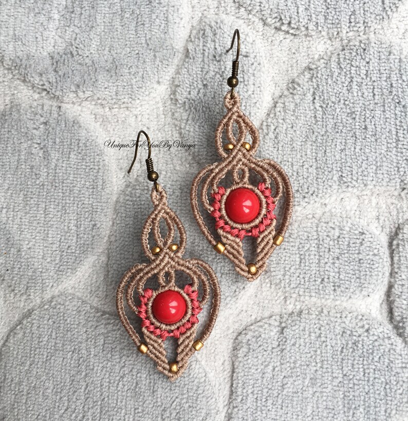 Boho Micro Macrame Earrings Pattern DIY Dangle Macrame - Etsy