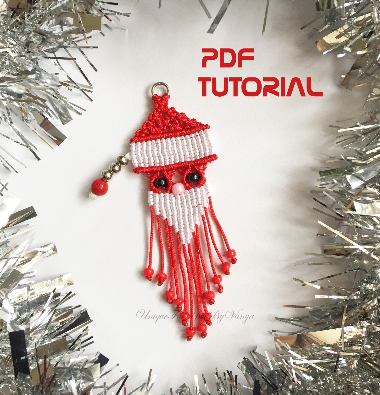 Macrame PDF Pattern Santa Claus Pattern DIY Santa Mini | Etsy