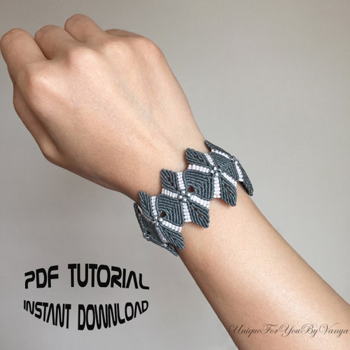 Macrame Bracelet Pattern Macrame Bracelet Tutorial Micro - Etsy