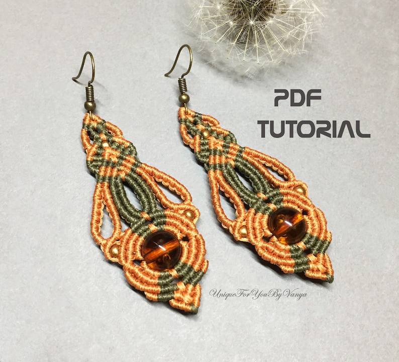 Micro Macrame Tutorial Macrame Earrings Pattern Macrame | Etsy