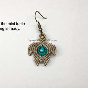 Mini Turtle Macrame Earrings Pattern, Macrame Jewellery Tutorial ...