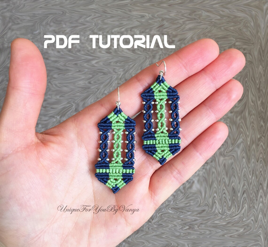 Micro Macrame Tutorial Macrame Earrings Pattern Macrame | Etsy