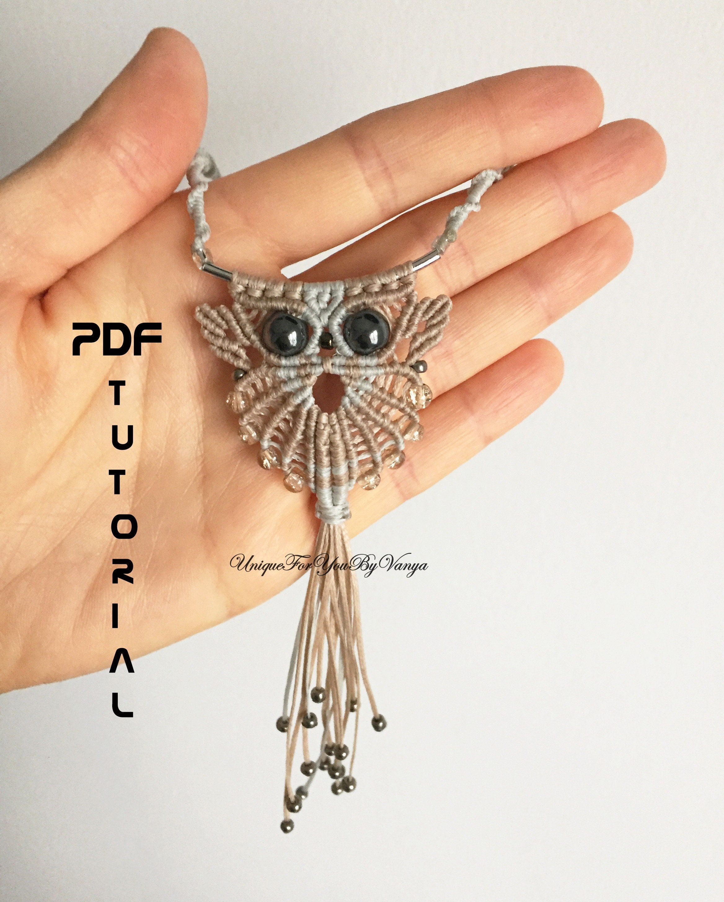 Macrame Owl Pendant Pattern Micro Macrame Necklace - Etsy