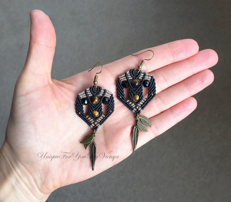 PDF Tutorial Macrame earrings PATTERN Micro macrame | Etsy