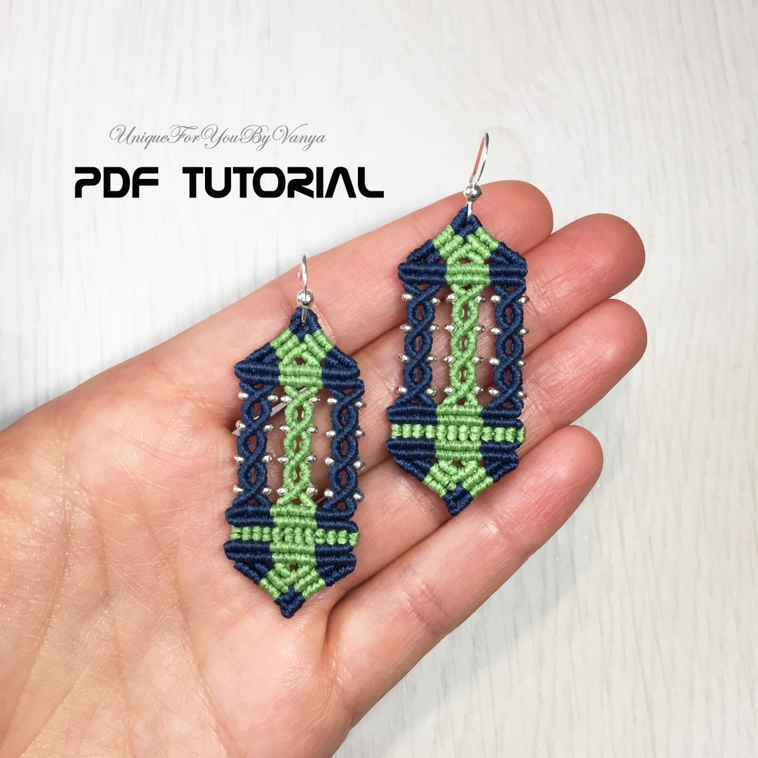 Micro Macrame Tutorial, Macrame Earrings Pattern, Macrame Jewelry ...