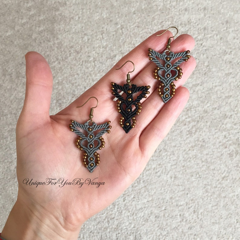 PDF Tutorial Macrame earrings PATTERN Micro macrame | Etsy