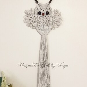 Small Macrame Pattern Owl Wall Hanging, Macrame PDF Pattern Decor, Macrame Boho Decor ...