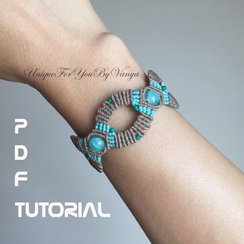 Macrame Bracelet PDF Pattern Heart Bangle DIY Tutorial Micro - Etsy