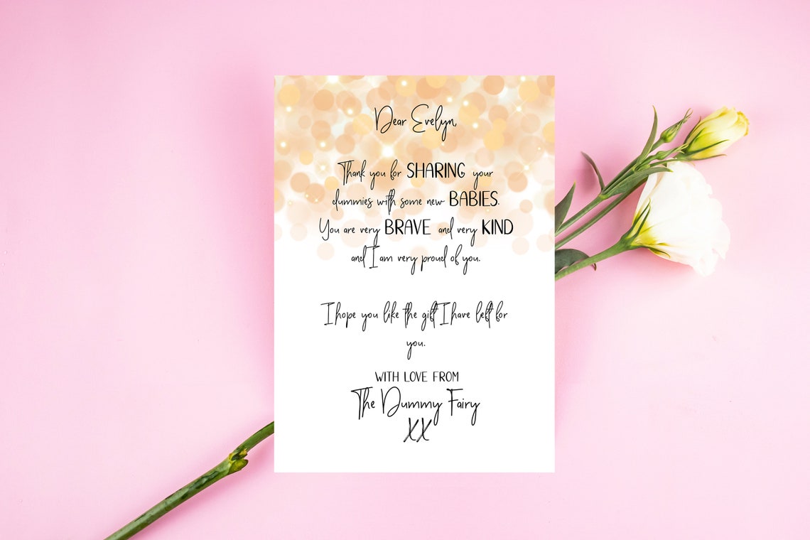 Customized Dummy Fairy Letter Digital Download, Pacifier Letter - Etsy ...