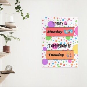 Printable Day of the Week Chart Learning Tool Kids - Etsy Canada