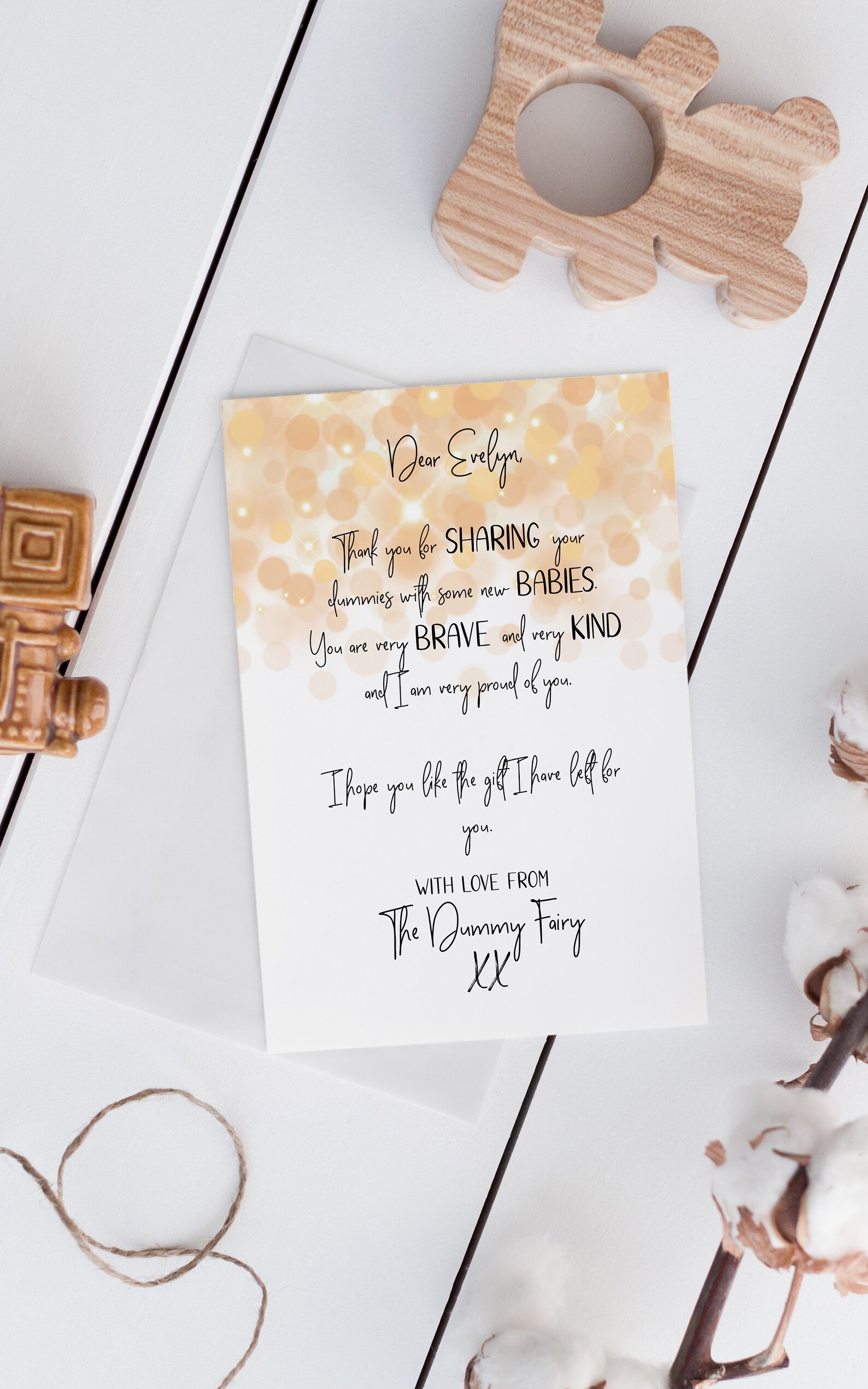 Customized Dummy Fairy Letter Digital Download, Pacifier Letter - Etsy ...